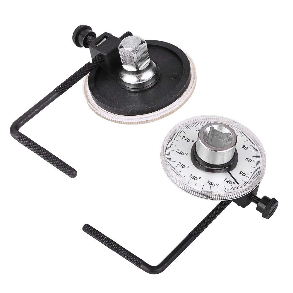 YHG Adjustable Angular Gauge, 1/2" Drive Angular Gauge with Wrench Car Auto Meter Tool for Drive Measurer Car Garage