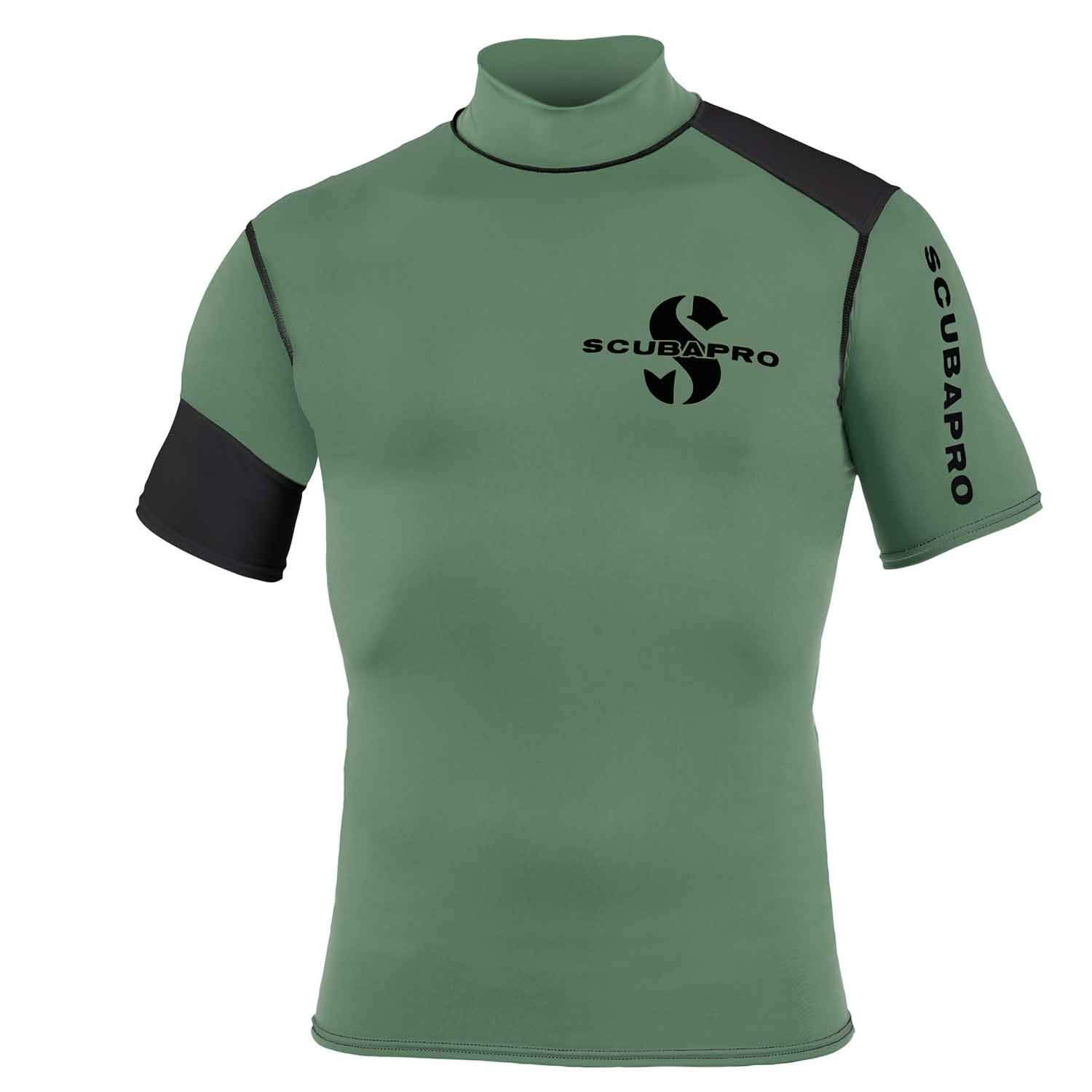 Scubapro Mens Eco Short Sleeve Rash Guard (Small, Army Green)