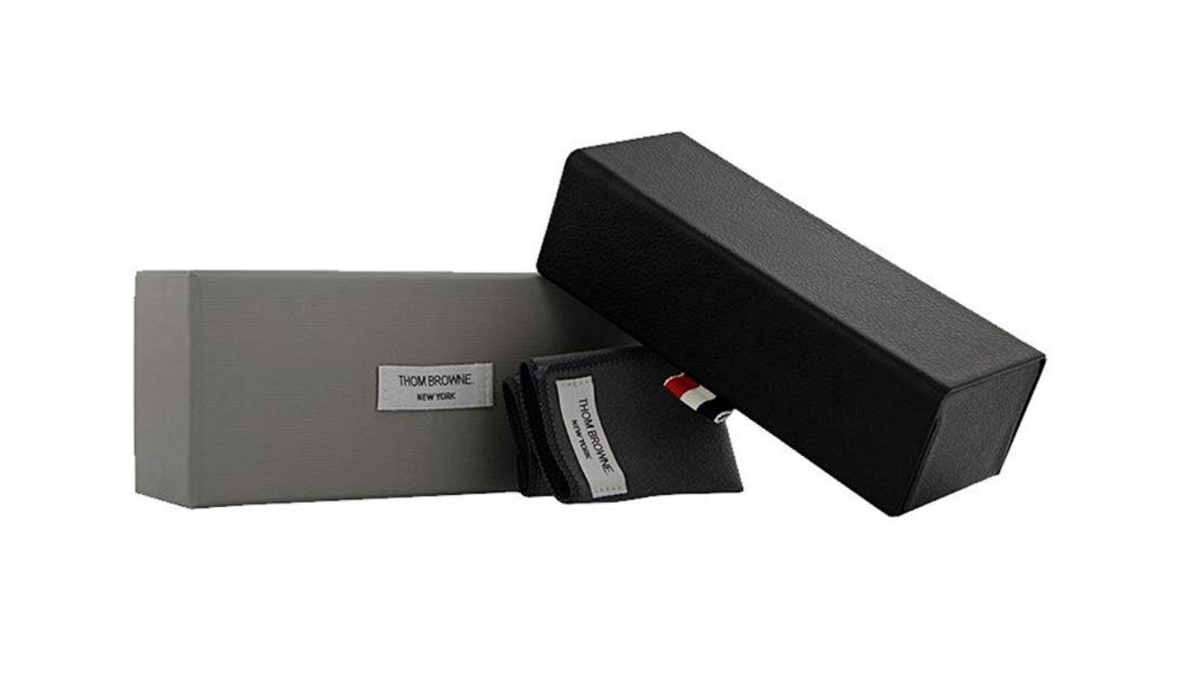 Thom Browne TB-020A-T-59-Z Sunglasses Shiny Silver-Satin Grey Crystal w/Dark Grey Polarized 59mm