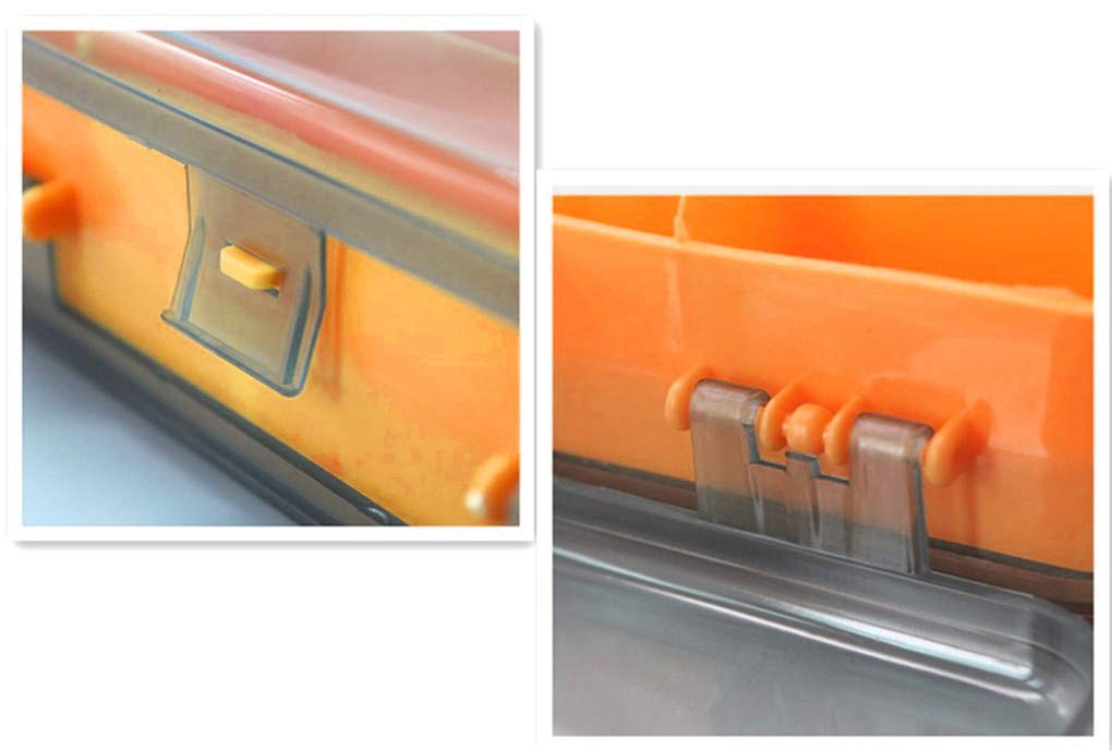 Toasis Two Sided Plastic Box Fishing Lure Storage Container Organizer Small Fishing Tackle Box (Orange)