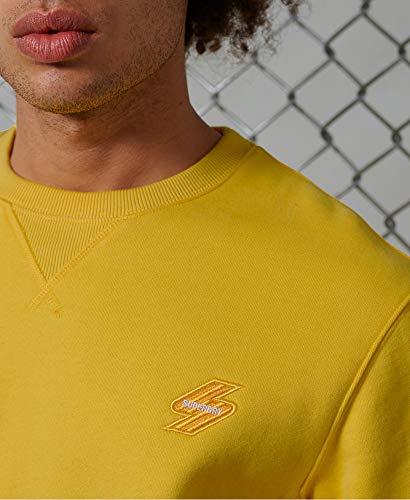 Superdry Mens Sportstyle Crew Sweatshirt Nautical Yellow Size Xs