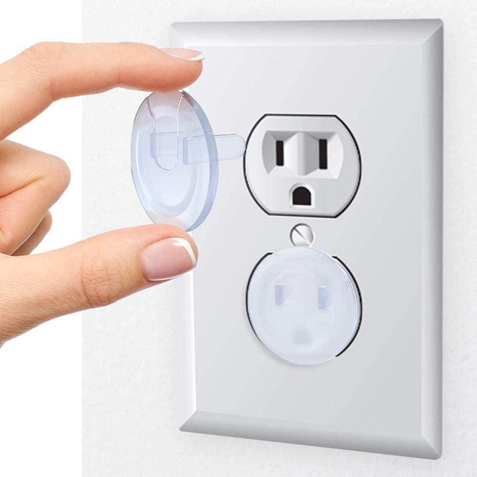 Tiny Patrol Clear Outlet Covers Babyproofing, Electric Plug Protectors, Childproof Socket Covers for Home and Office Protect Toddlers, Babies 15 Count