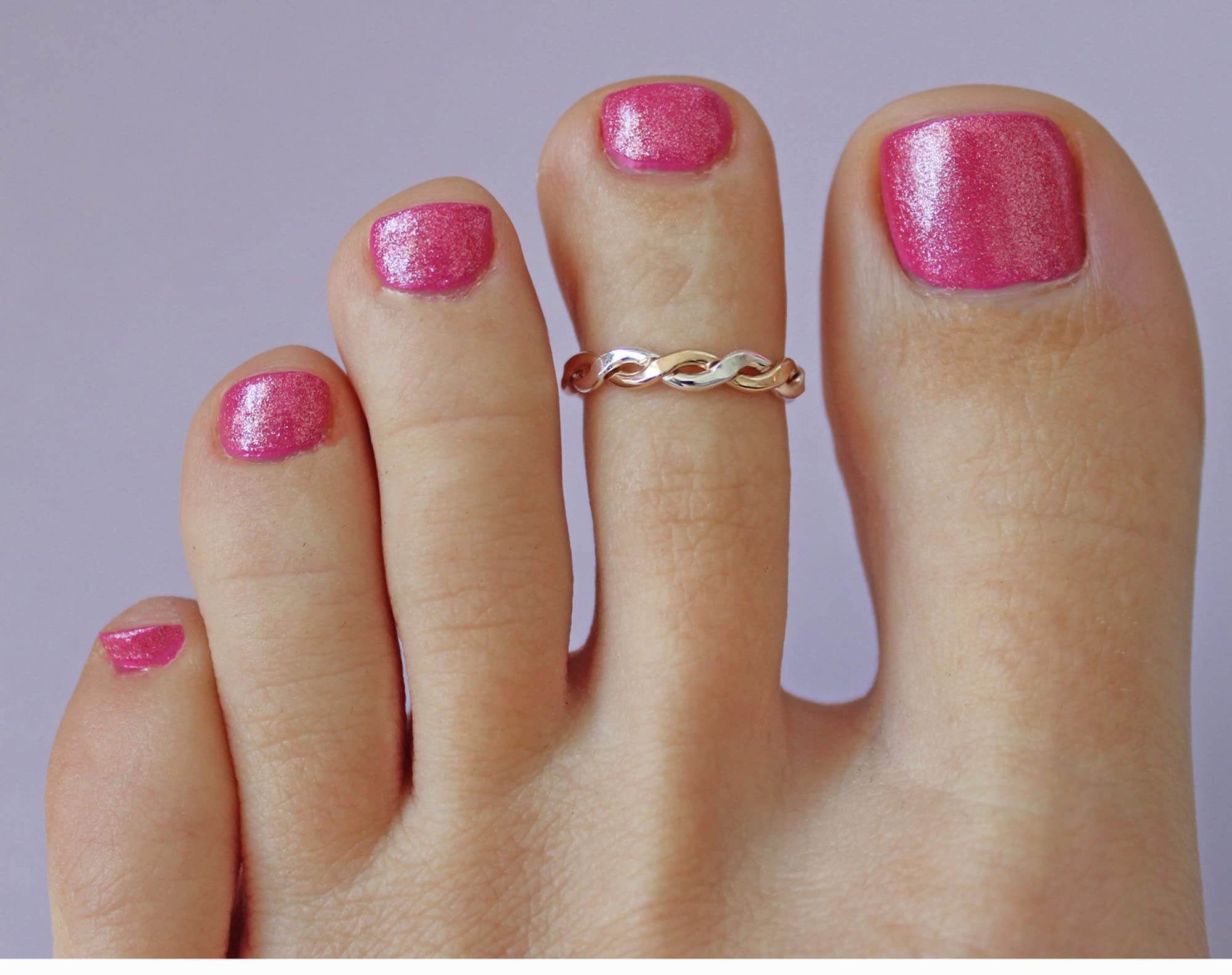 TOE RINGS & THINGS Thumb Ring | Twine Medley | .925 Sterling Silver & Gold Filled Braid | Fitted Thumb Ring (8)