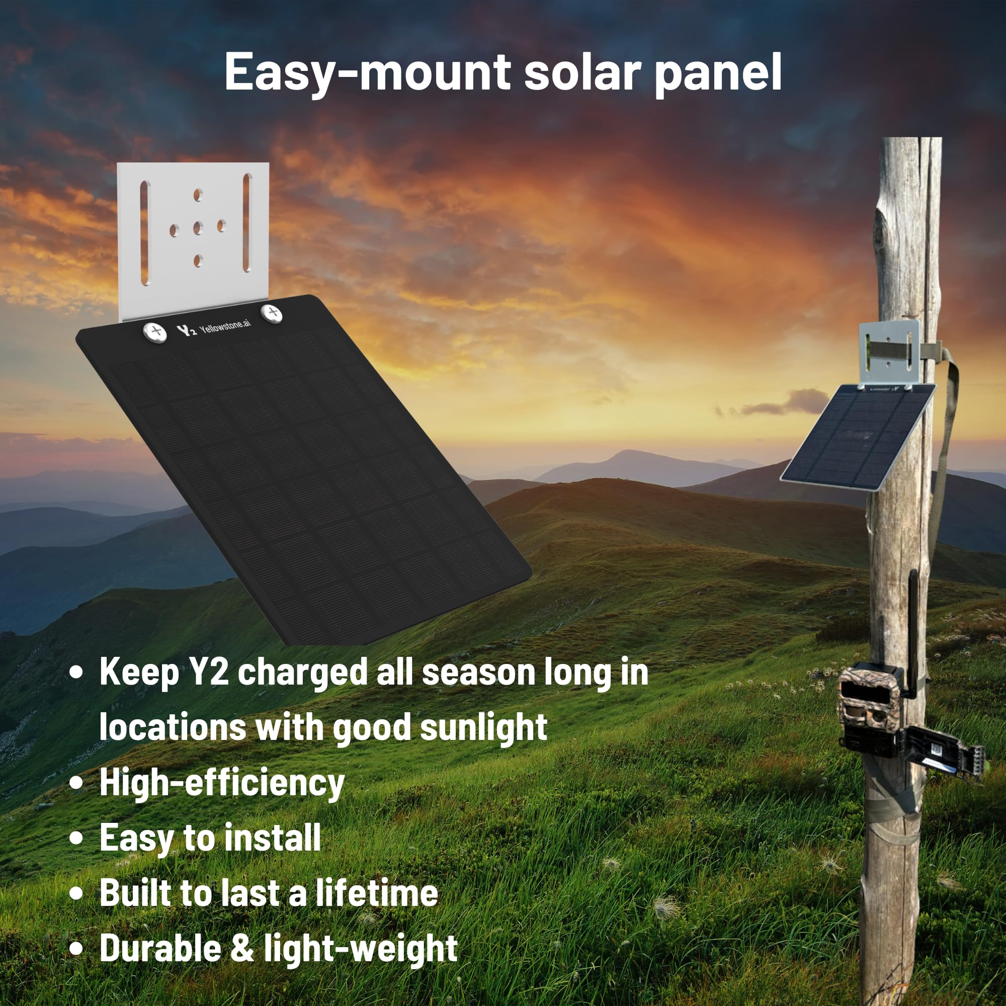 Yellowstone.ai 4G LTE Wireless Cellular Trail Camera with App for Deer Hunting & Security - Pictures & Videos On Any Phone (Verizon, AT&T, T-Mobile, Sprint & More) Includes SD Card & Strap - Wide Lens