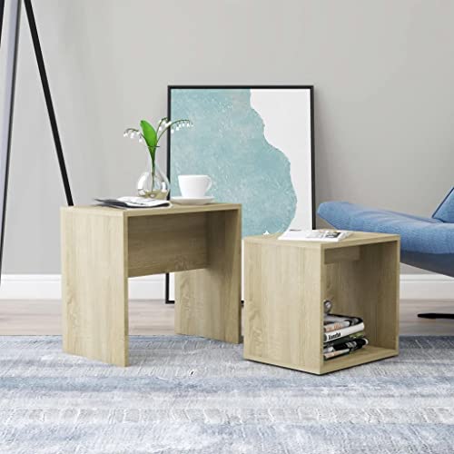 vidaXL Coffee Table Set, Nesting Table with Storage, End Table for Living Room Bedroom, Home Furniture, Modern, High Gloss Black Engineered Wood