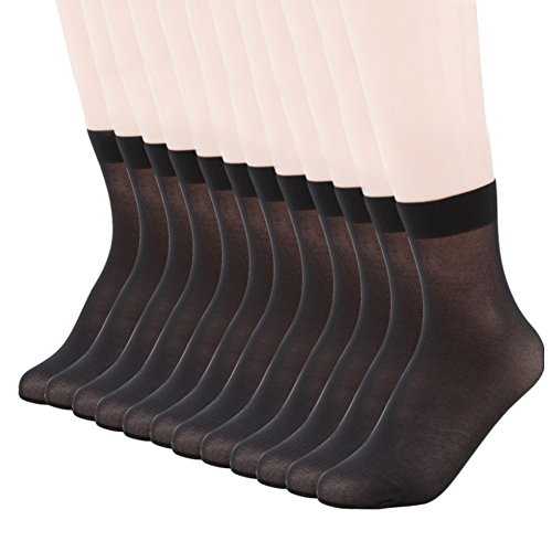 Yilanmy Women's Nylon Ankle High Sheer Socks 12 Pairs
