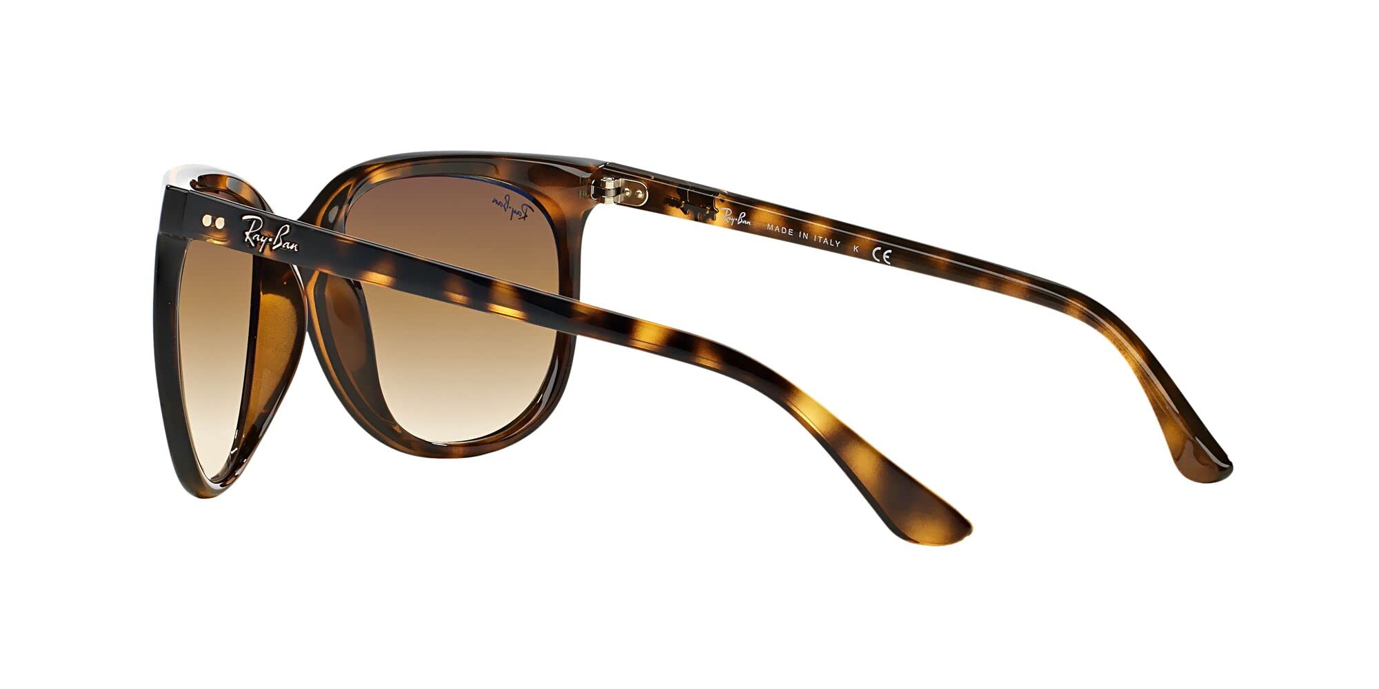 Ray-Ban Women's RB4126 Cats 1000 Butterfly Sunglasses, Light Havana/Clear Gradient Brown, 57 mm + 1