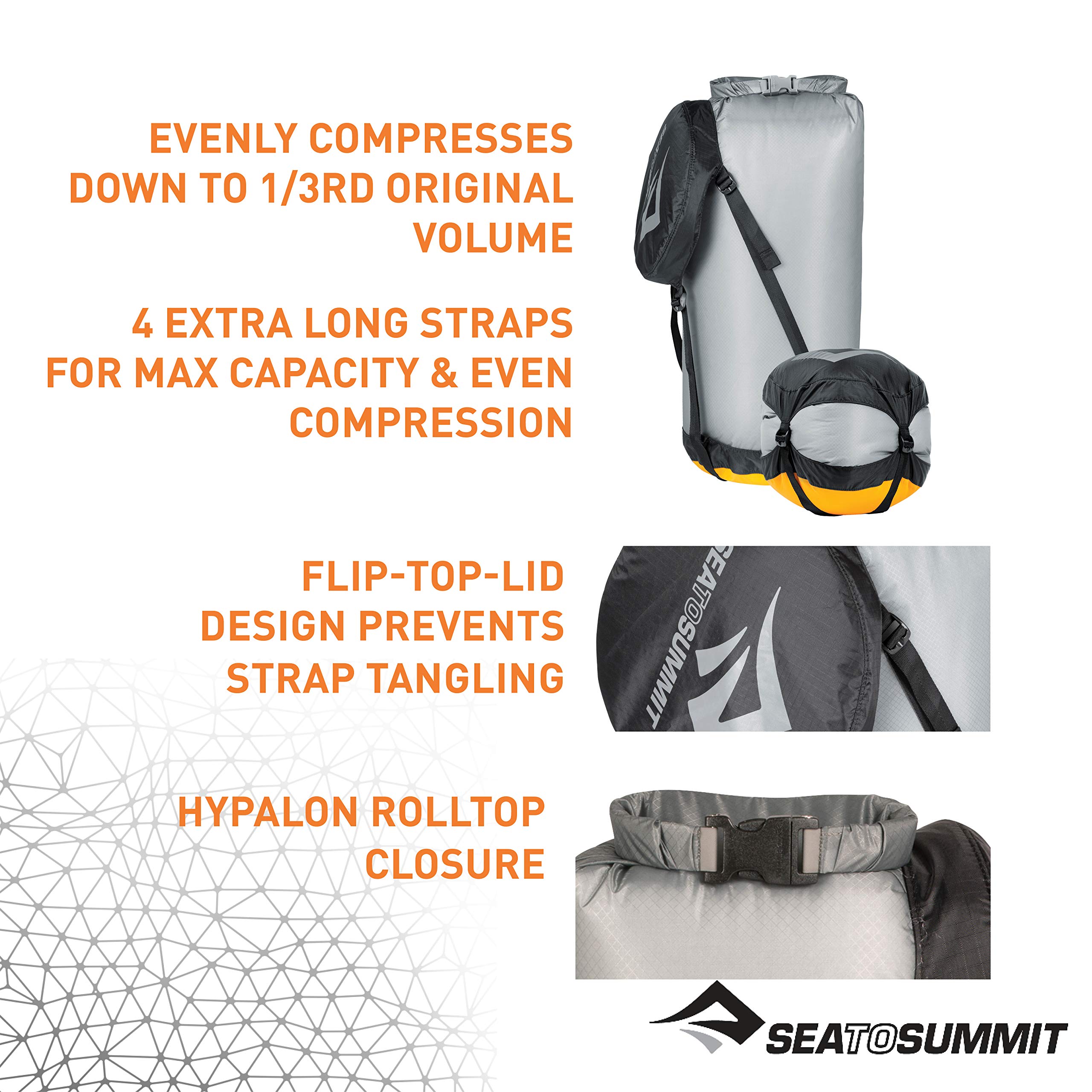Sea to Summit Ultra-SIL Compression Dry Sack, Ultralight Dry Bag, XX-Small / 3.3 Liter