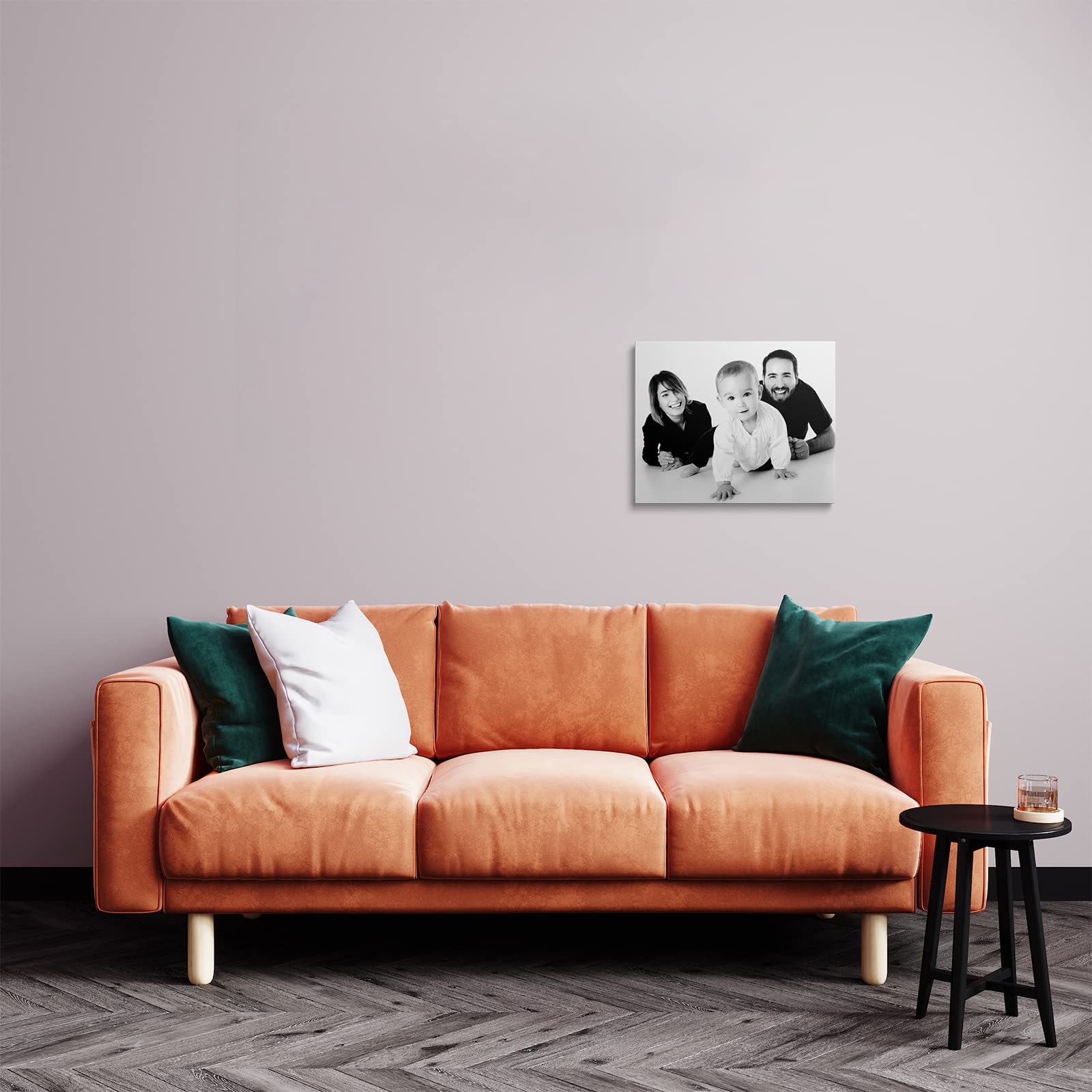 SINGLEAART Canvas Prints With Your Photos Personal Picture Customization Personalized Custom Wall Art Canvas Printing 16" × 20" Wood Frame Gifts For Family, Support Horizontal & Vertical Image
