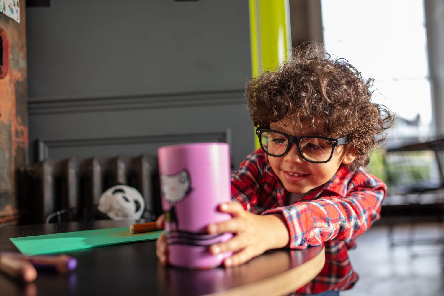 Tommee Tippee No Knock Transition Toddler Cup with Clevergrip Base, Cat & Fox, 18+ Months