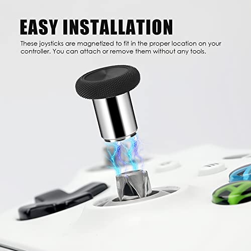 TOMSIN 8 in 1 Magnetic Replacement Thumbsticks Metal Joysticks & T8 Cross Screwdrivers Repair Kit fo Xbox One Wireless Controller