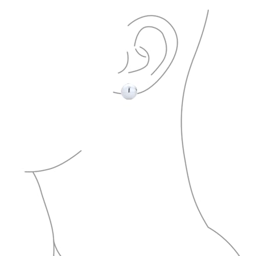 Simple Basic Button Style Half Round Ball Round Dome Clip On Earrings For Women Non Pierced Ears Polished .925 Sterling Silver Alloy Clip