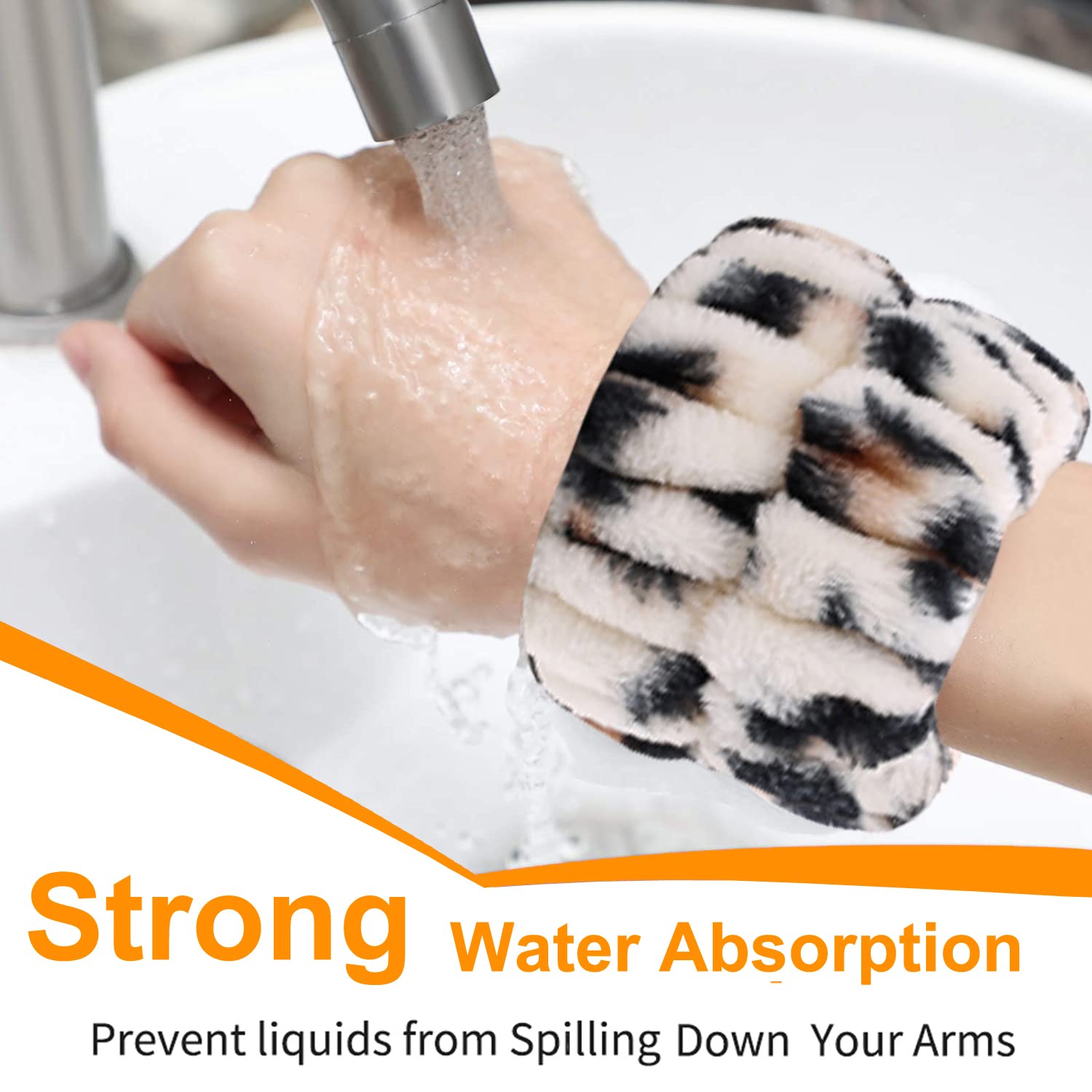 Yukago Headband and Wristband Set for Washing Face Keep Water from Running Down Your Arms 5 Pack