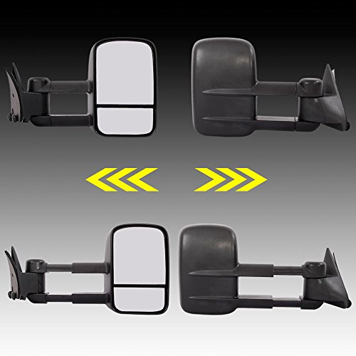 Towing Mirrors Replacement for 1988 1989 1990 C1500 C2500 C3500 C3500 K1500 K2500 K3500 Tahoe Suburban GMC Pickup Truck Driver and Passenger Side Replacement Telescopic Extendable (Manual Extend)