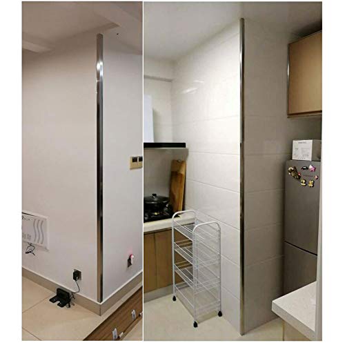 Wall Corner Guard Black SUS 304 Stainless Steel Edge Protector Decoration Corner Shield Baby proofing Edge Bumpers Strip Table Furniture Protector(7.87 inches Glue is not Included)