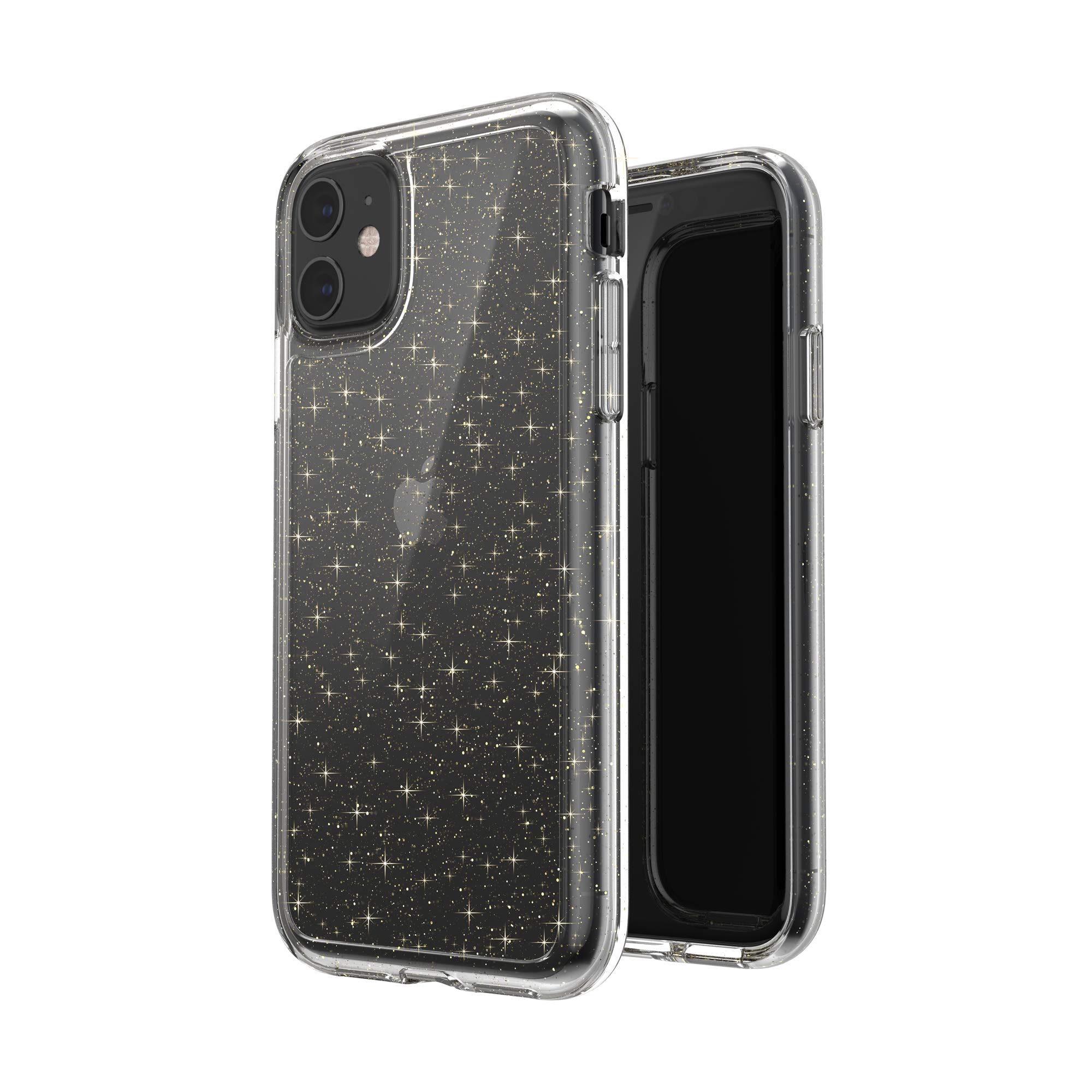 Speck Gemshell Glitter iPhone 11 Case, TPU, Clear with Gold Glitter/Clear (128838-5636)