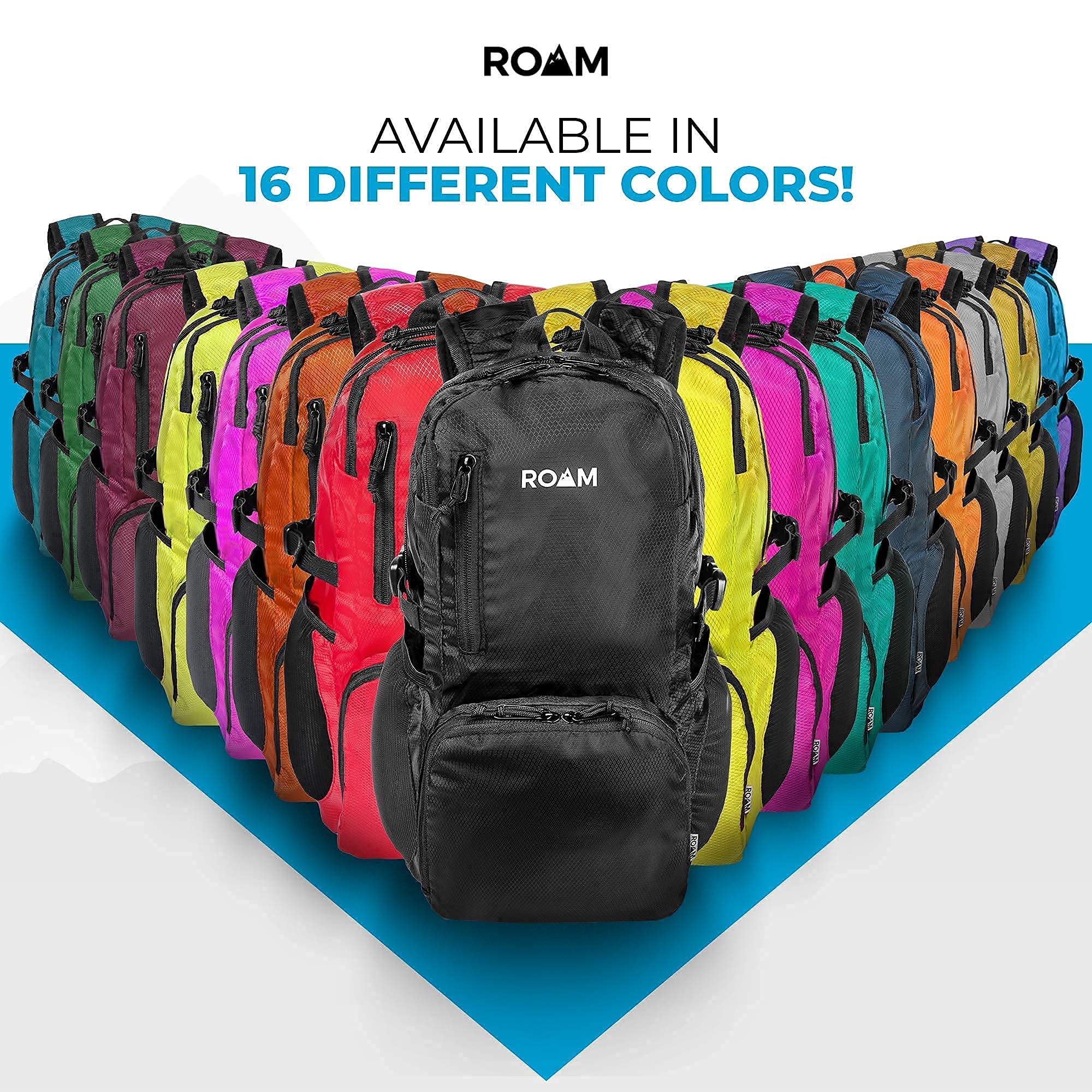 Roam 25L Hiking Daypack, Lightweight Packable Backpack, Rainproof, for Travel, Camping, Foldable, Durable, Water Resistant Ultra Light - Neon Yellow