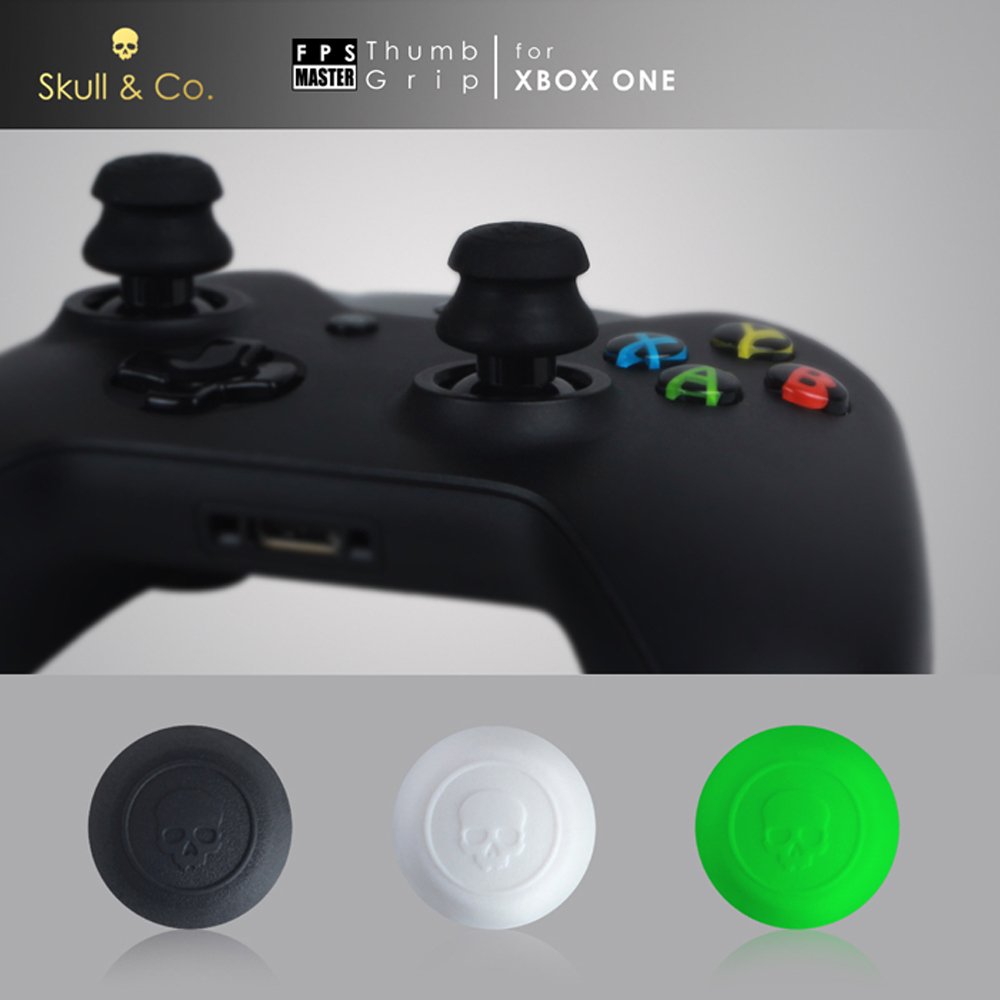 Skull & Co. Professional Gamer Analog Controller Thumb Grips Joystick Cap FPS Master Thumbstick Cover for Xbox One ( Black )