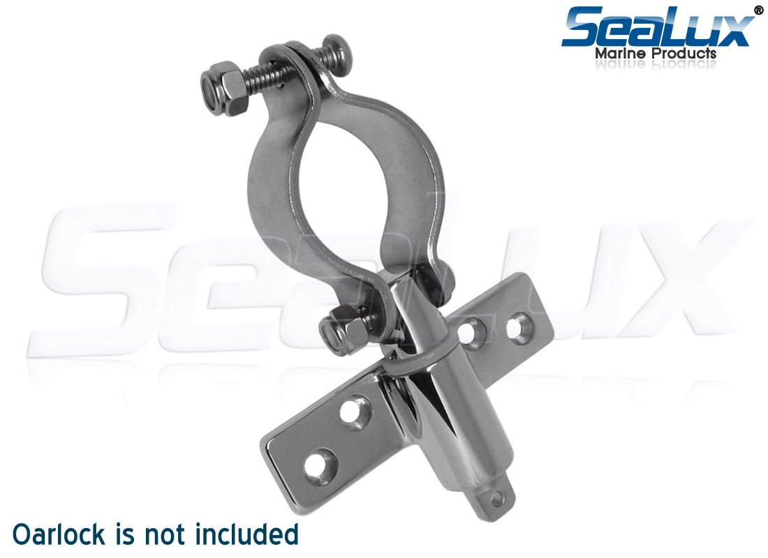 SeaLux Marine 316 Stainless Steel Side Mount Oarlock Sockets for 1/2" Shank (Pair)