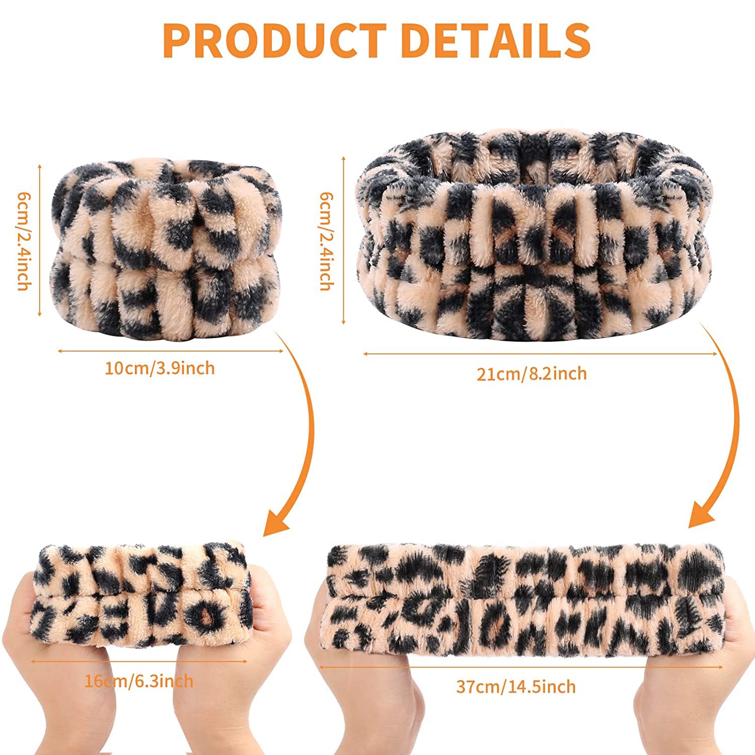 Yukago Headband and Wristband Set for Washing Face Keep Water from Running Down Your Arms 5 Pack