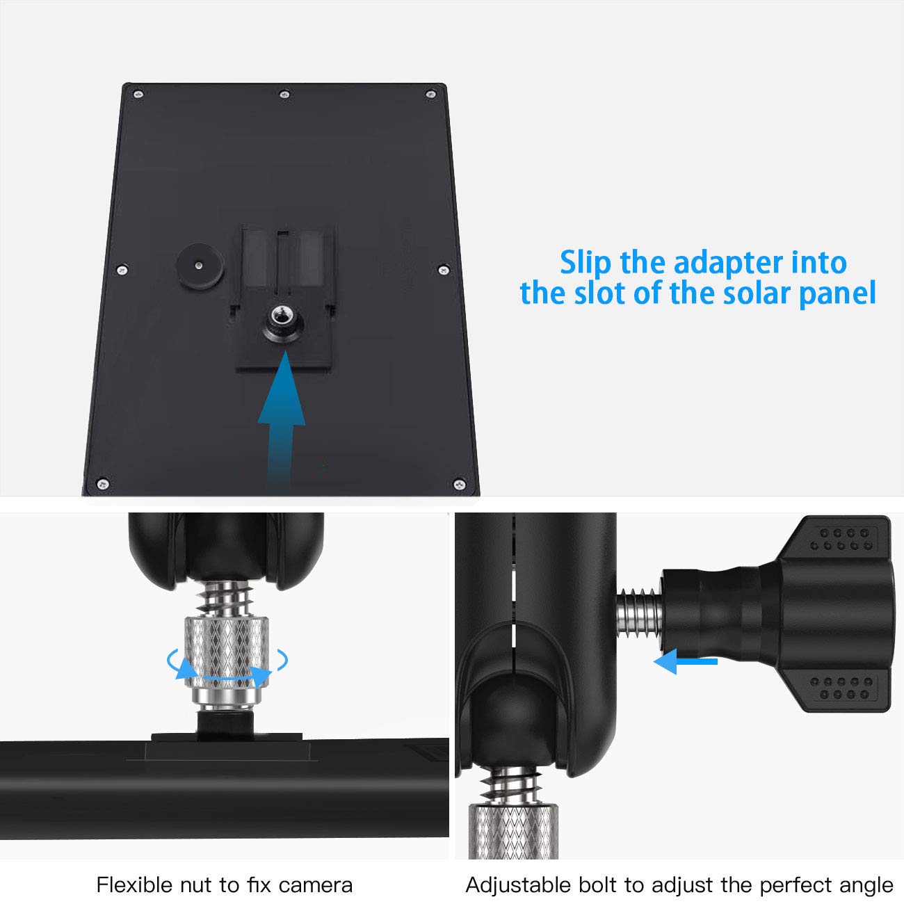 Vinyl Siding Clips for Ring Solar Panle - by TIUIHU - Compatible with Any Other Solar Panel with 1/4 Screw - Durable and Simple Install (Black)
