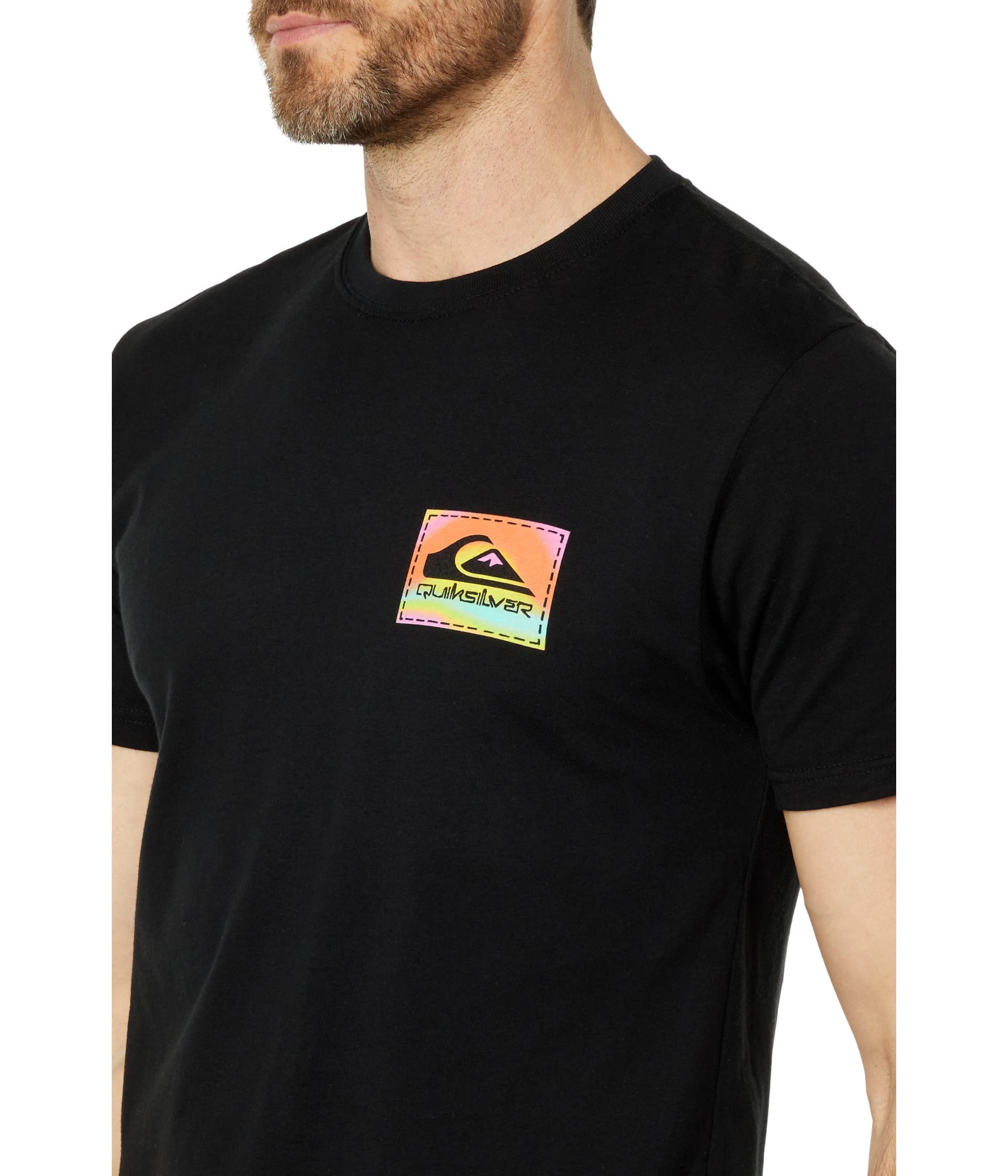 Quiksilver Men's Color Flow Tee Shirt, Black, Small