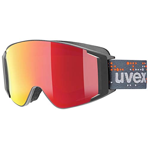 uvex Unisex's g.gl 3000 to ski Goggles, Anthracite mat/red-Clear, one size