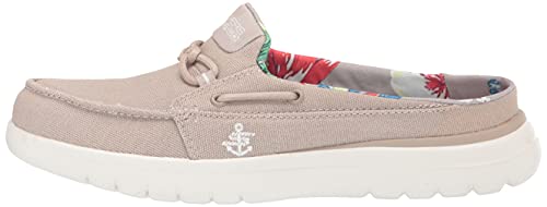 Skechers womens On-the-go Flex Canvas Mule Boat Shoe, Taupe, 6 US