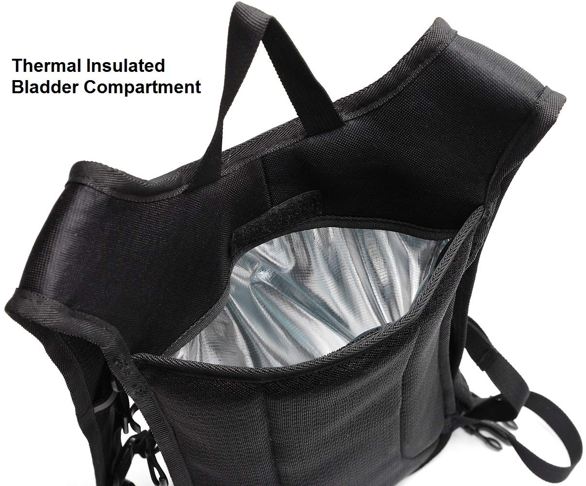 REINOS Hydration Backpack - Light Water Pack - 2L Water Bladder Included for Running, Hiking, Biking, Festivals, Raves (USA Flag)