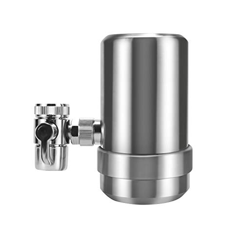 Water Filter for Sink, Insputer Stainless-Steel Faucet Water Filter, 320 Gallons Long-Lasting High-Flow Kitchen Water Filter, Ceramic Filter, Reduces Chlorine, and Bad Taste (1 Filter Included)