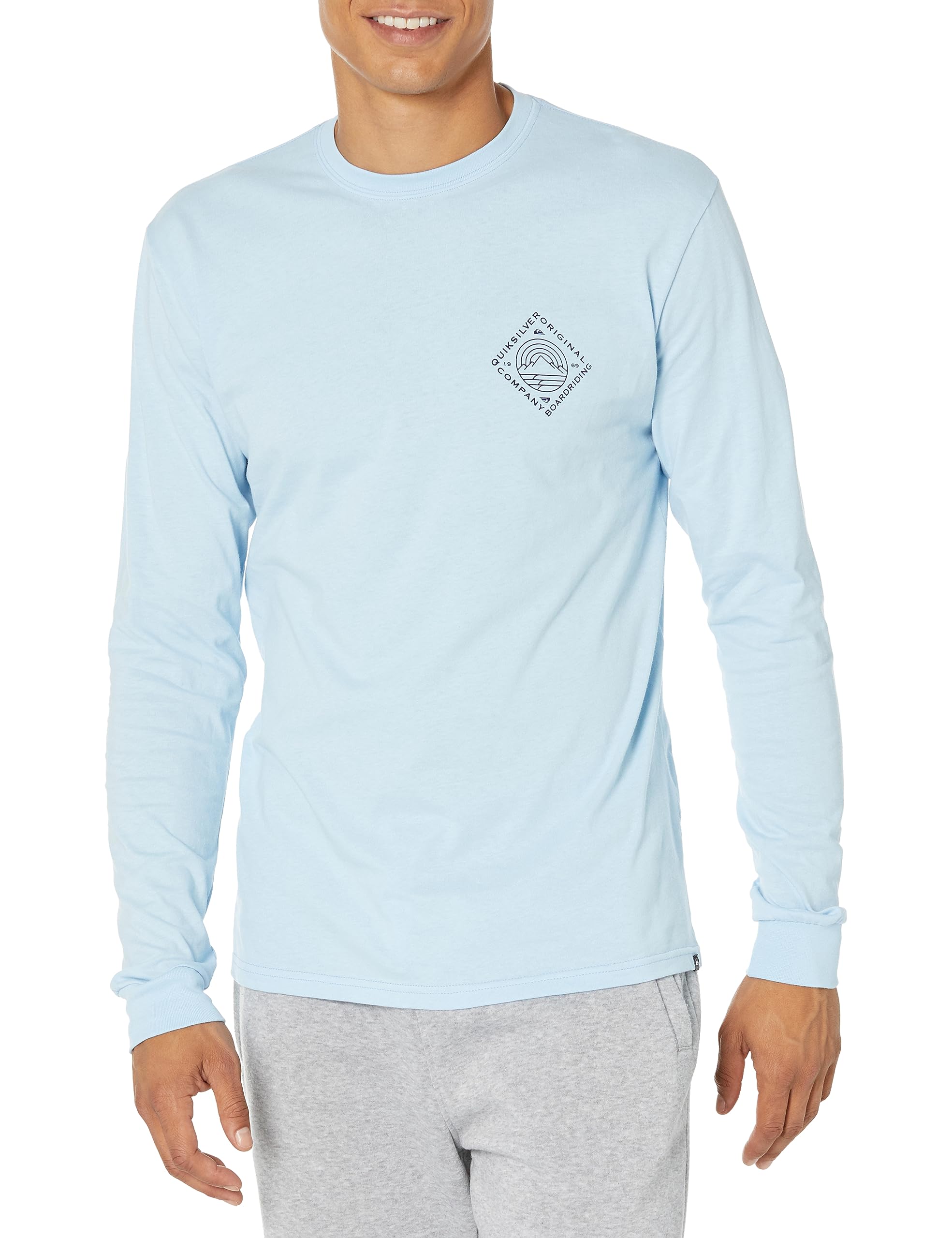 Quiksilver Men's Scenic View Long Sleeve Tee Shirt, Clear Sky 233