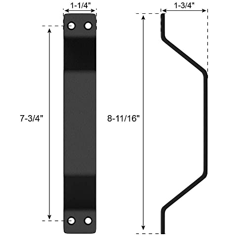 WINSOON 6FT Sliding Barn Wood Door Hardware Cabinet Closet Kit with Set of 2 Pcs Black Painted Solid Steel Gate Handle Kit