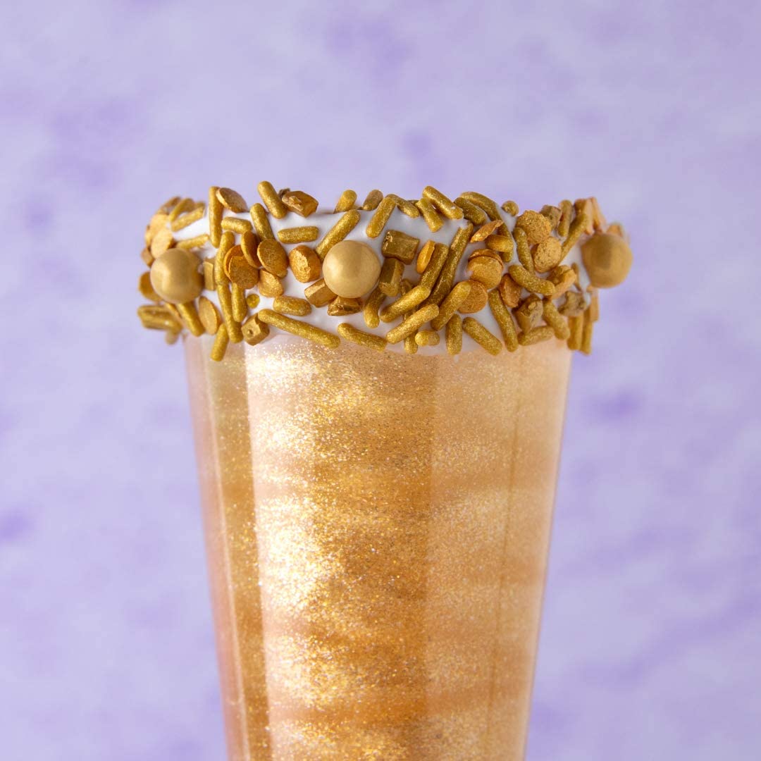 Sweets Indeed Edible Glitter, Perfect for Drinks, Cocktails, Beverages & Cake Decorating, Dessert Cake Topper, 4 grams (Gold Edible Glitter) (Gold, 4g)
