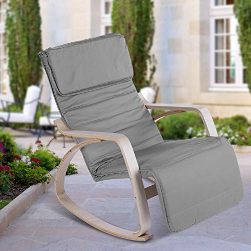 Relax Rocking Chair, Comfortable Adjustable Lounge Chair Recliners Modern Home Office Furniture (Dark Gray)