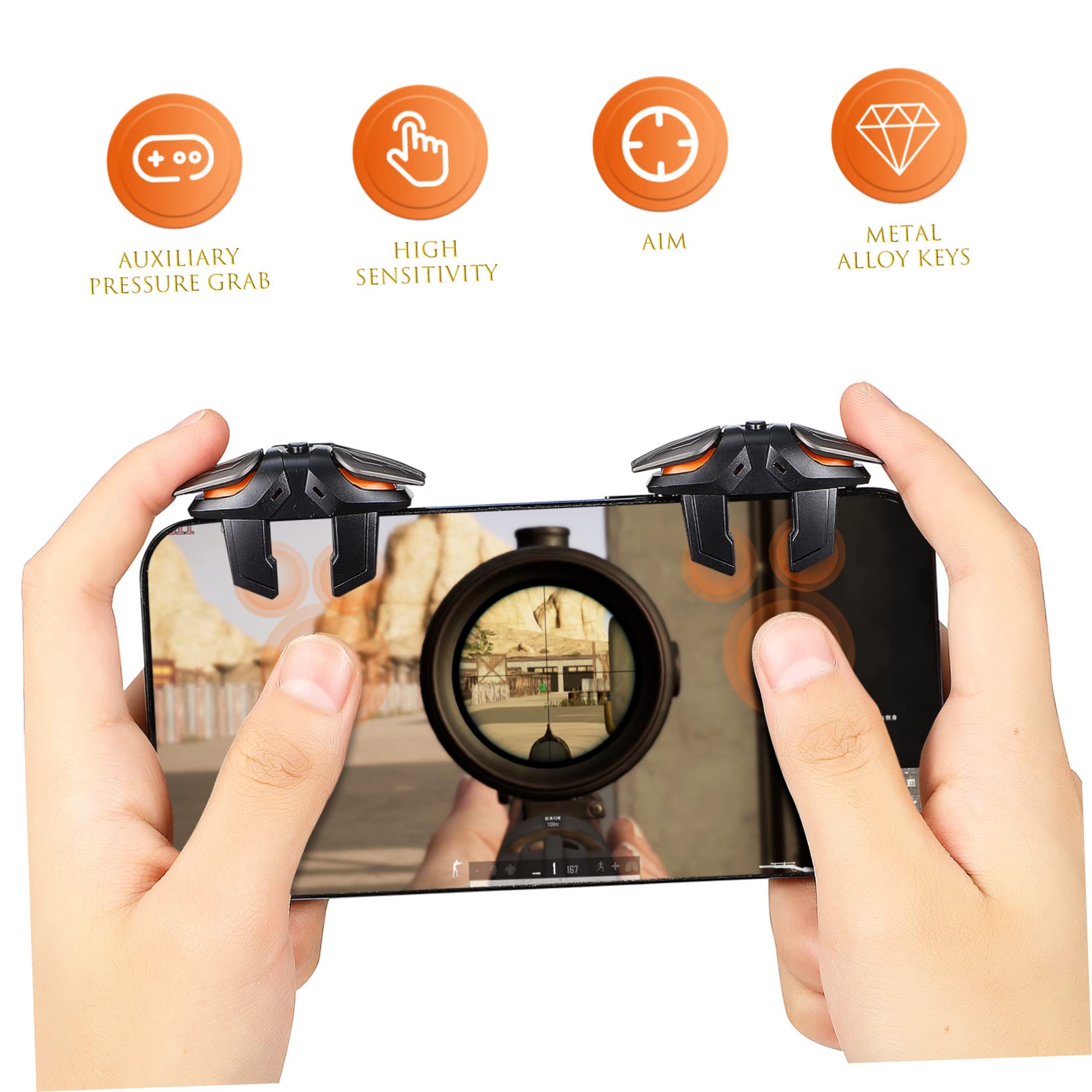 UKCOCO Telefonos 1 Set Controls Teléfonos Telefono Game Supplies Mobile Phone Gaming Controllers The Call Game Six-finger Chicken Eating Artifact: Abs Cell Phone Cable Triggers