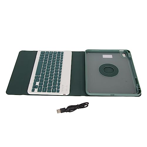 Yitre Tablet Keyboard, Magnetic PU Leather PC Portable Keyboard 180mAh Battery Pen Holder for 2022 Tablet with Case (Green)
