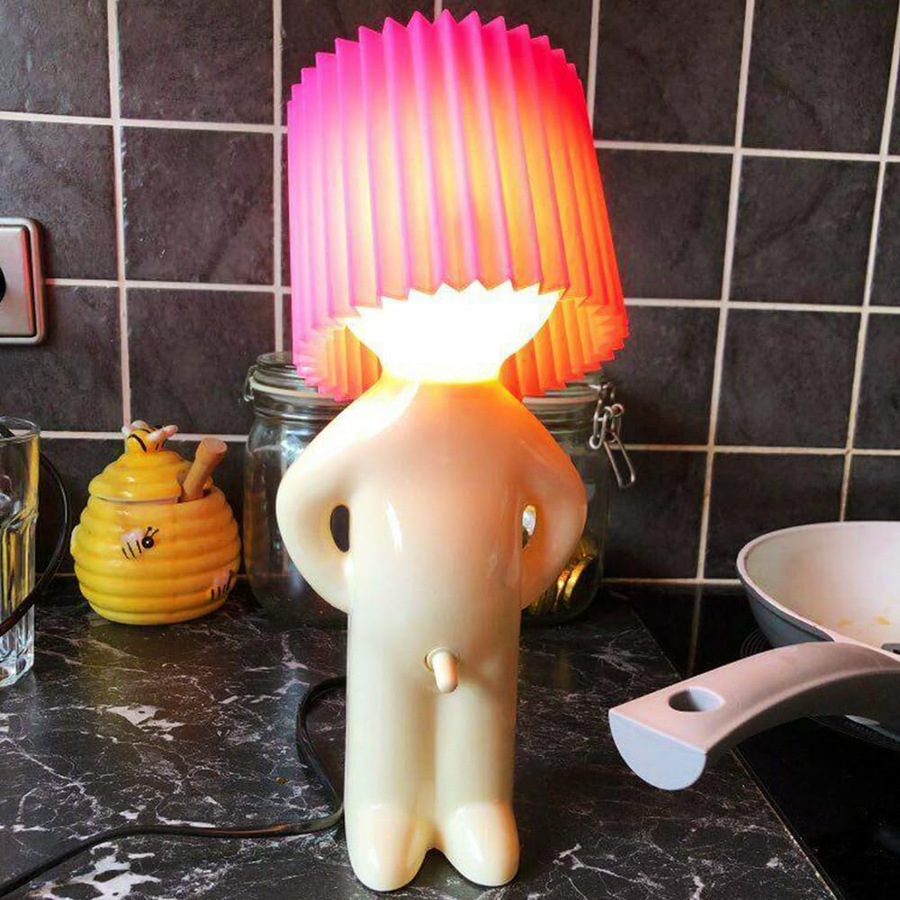swertoy A Little Shy Man Creative Lamp, A Little Naughty Boy Desk Lamp, Bedside Night Light, Small Night Lights Home Decoration Novelty Gift (Yellow)