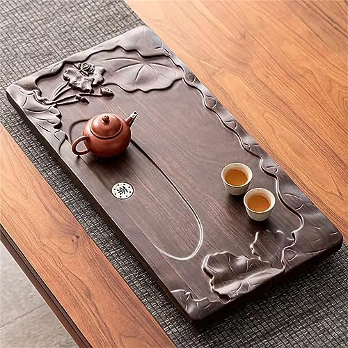WFHTU Tea Tray Solid Wood Household Whole Flat Plate Drainage Sea Kung Fu Set Table Dry Bubble