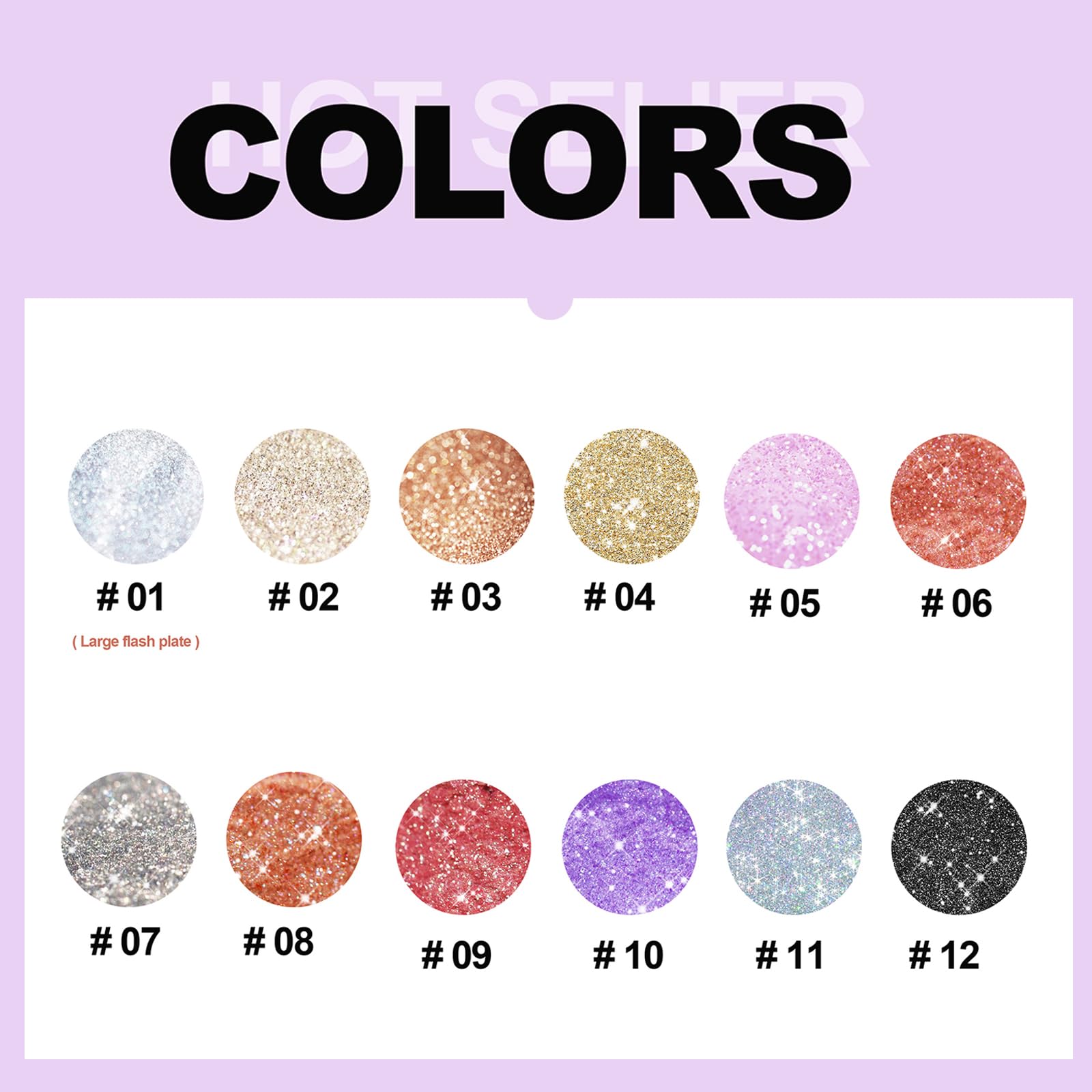 Quxunzzz Liquid Glitter Eyeshadow,Liquid Glitter Eyeliner Metallic Glitter Shimmer Eye Looks Waterproof Long Lasting Quick-Drying Sparkling(12#)