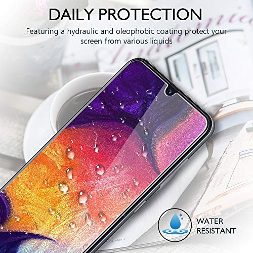 TOCOL 3 Pack Compatible with Samsung Galaxy A50, A30 Screen Protector Tempered Glass HD Clarity Touch Accurate 9H Hardness with Easy Installation Tray