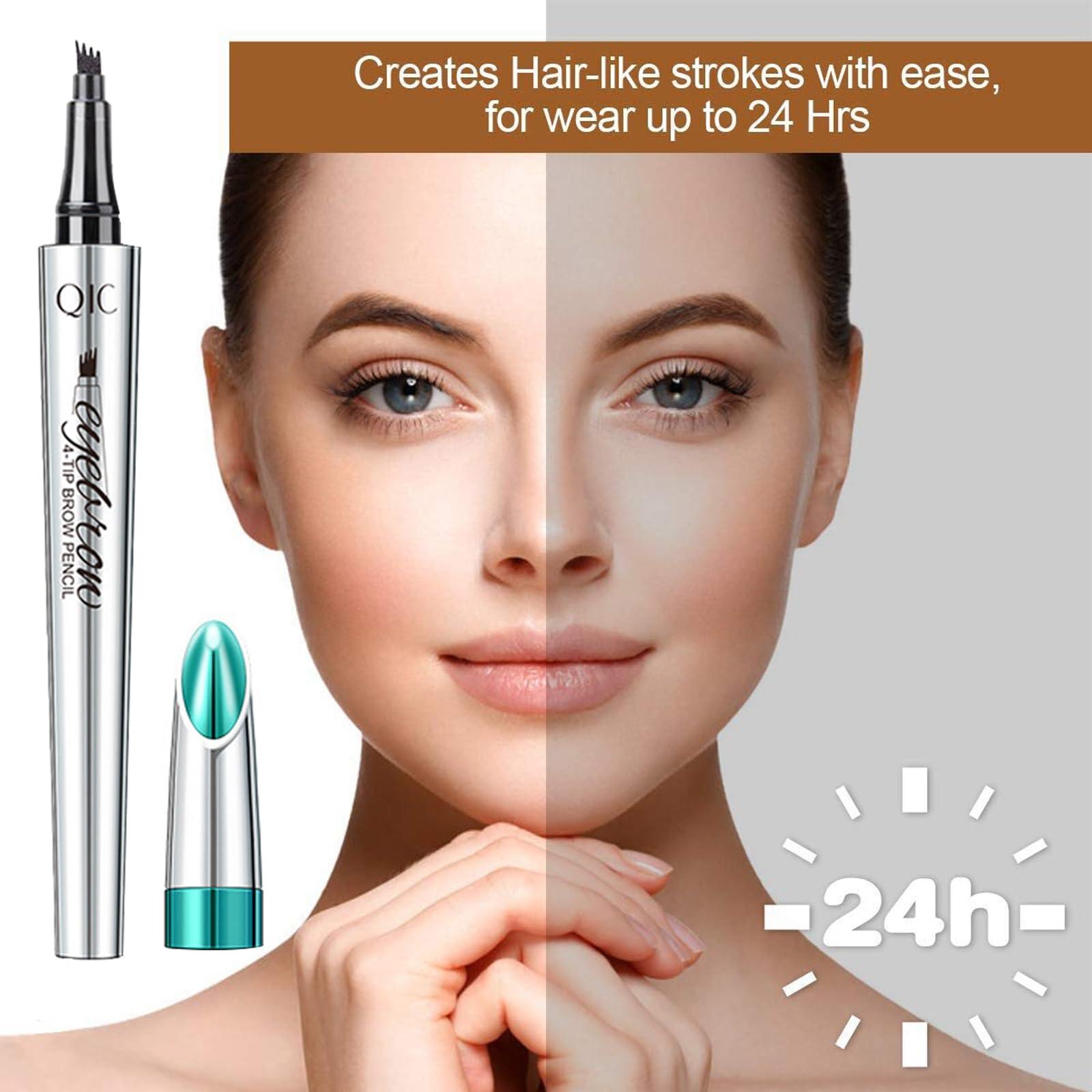 Udream Eyebrow Pencil Dark Brown,brow pencil,Liquid Waterproof Eyebrow Pencil,Eye Brow Pencils for Women,Eyebrow Microblading Pen,Eye Makeup Eyebrow Pen Long-Lasting Waterproof Micro 4 Point Brow Pen