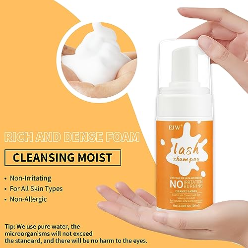 ๐ช๐๐ก๐ก๐๐ฅ ๐ฎ๐ฌ๐ฎ๐ฏ* 100ml Lash Shampoo Eyelash Extension Cleanser Kit - Oil-Free Foam, Complete Lash Care Set with Bowl, Brushes, Comb - Cluster Lash Wash & Dustcare Included