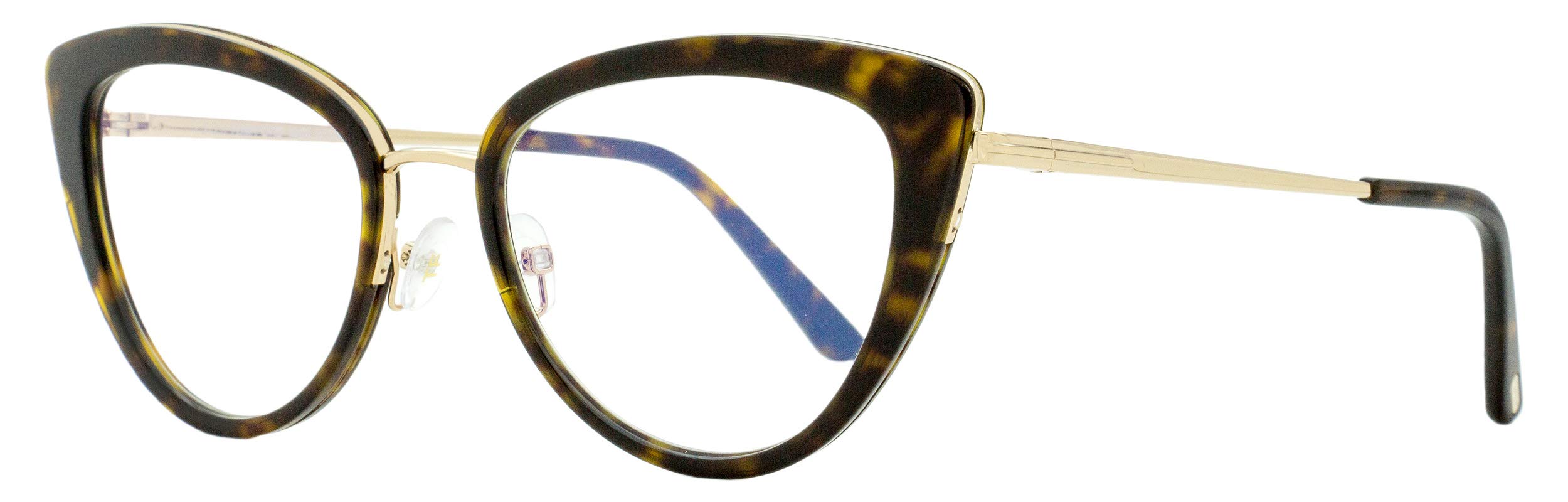 Tom Ford Blue Block Eyeglasses TF5580B 052 Dark Havana/Gold 53mm FT5580