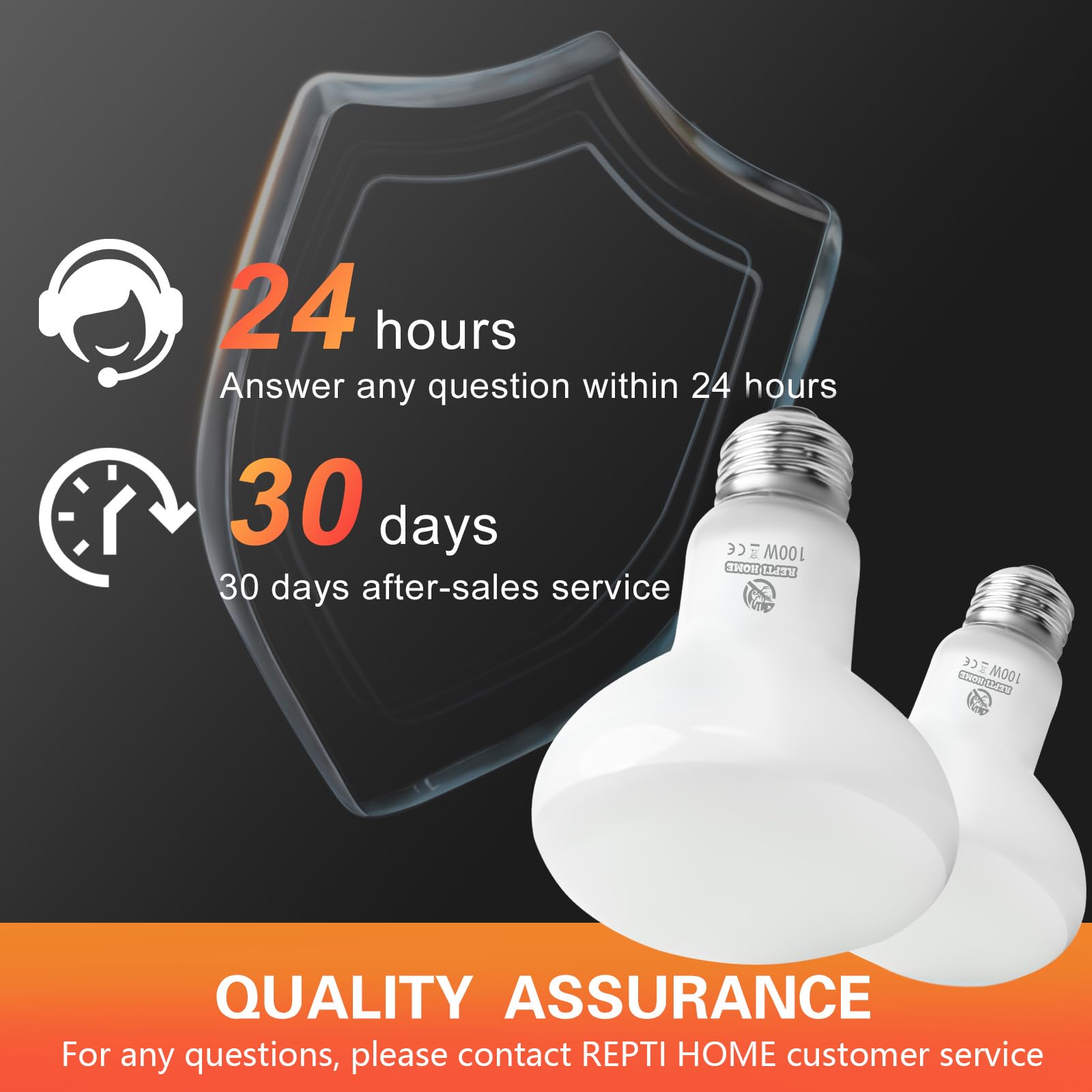 REPTI HOME Reptile Heat Lamp Bulbs, Simulate Natural Sunlight Heat Light Bulb, 2 Pack 100W Amphibian Terrarium Basking Spot Lamp for Reptile, Bearded Dragon, Lizard, Turtle, Snake