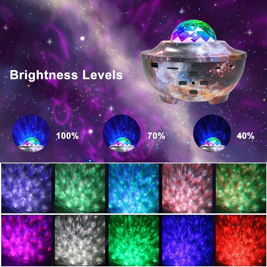 Star Night Light Projector,Homcasito Smart WiFi Galaxy Ocean Wave Projector with Bluetooth Speaker21 Lighting Work with Alexa Google Home Gifts for Adults Kids Bedroom Ceiling Party(WiFi)