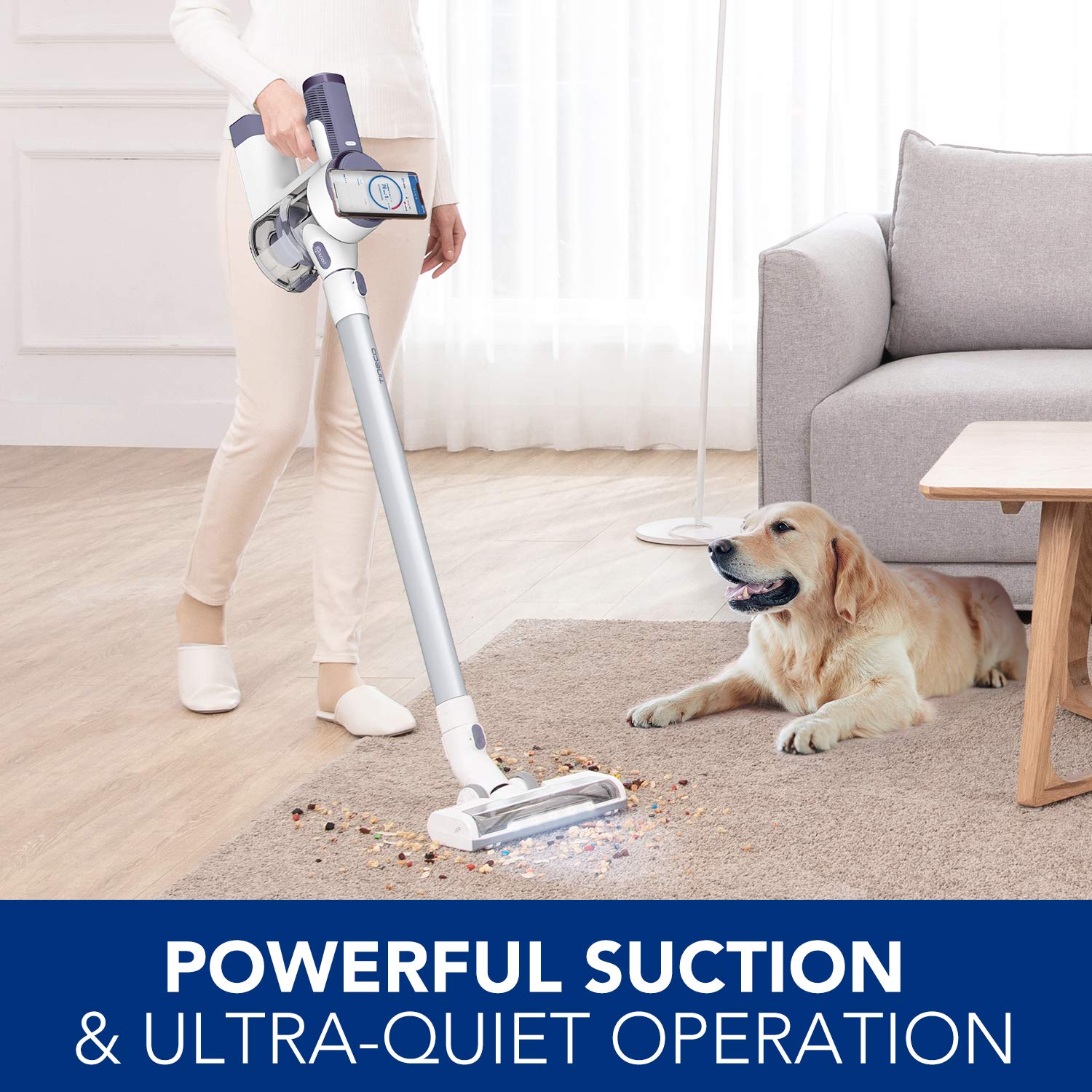 Tineco Pure ONE S12 V Smart Cordless Stick Vacuum, Powerful Suction & Long Runtime, Lightweight Multi-Surface & Pet Hair Cleaning, with Alexa Voice Support