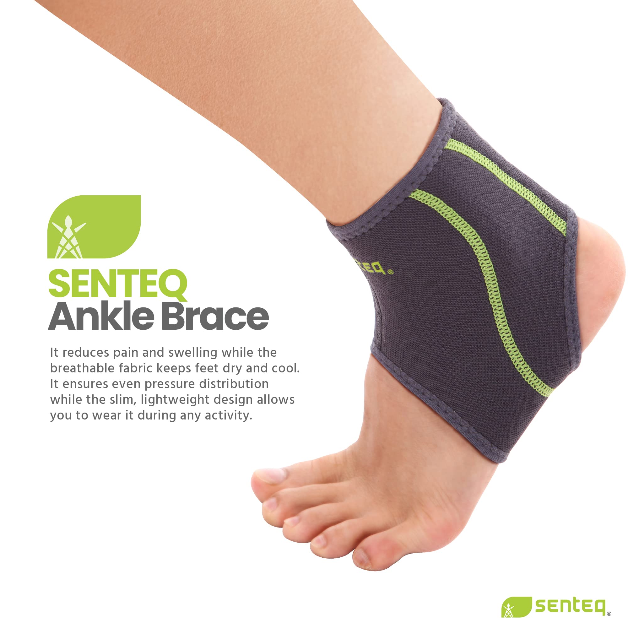 SENTEQ Ankle Brace for Men & Women- Compression Support for Sprained Ankles and Plantar Fasciitis, Elastic Neoprene Slim Sleeve for Jogging and Running, Ankle Stabilizer and Support for Walkers (3XL)