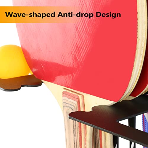 Topsair Ping Pong Paddle Holder Ping Pong Rack Ball holder Table Tennis Storage Rack Heavy-Duty Wall Mounted Badminton Rackets Holder