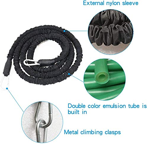 YNXing Dynamic Resistance Trainer Acceleration Speed Cord for Resistance Training to Improve Strength, Power, and Agility 5m/2m Elastic Cord Set (6.6FT Set)