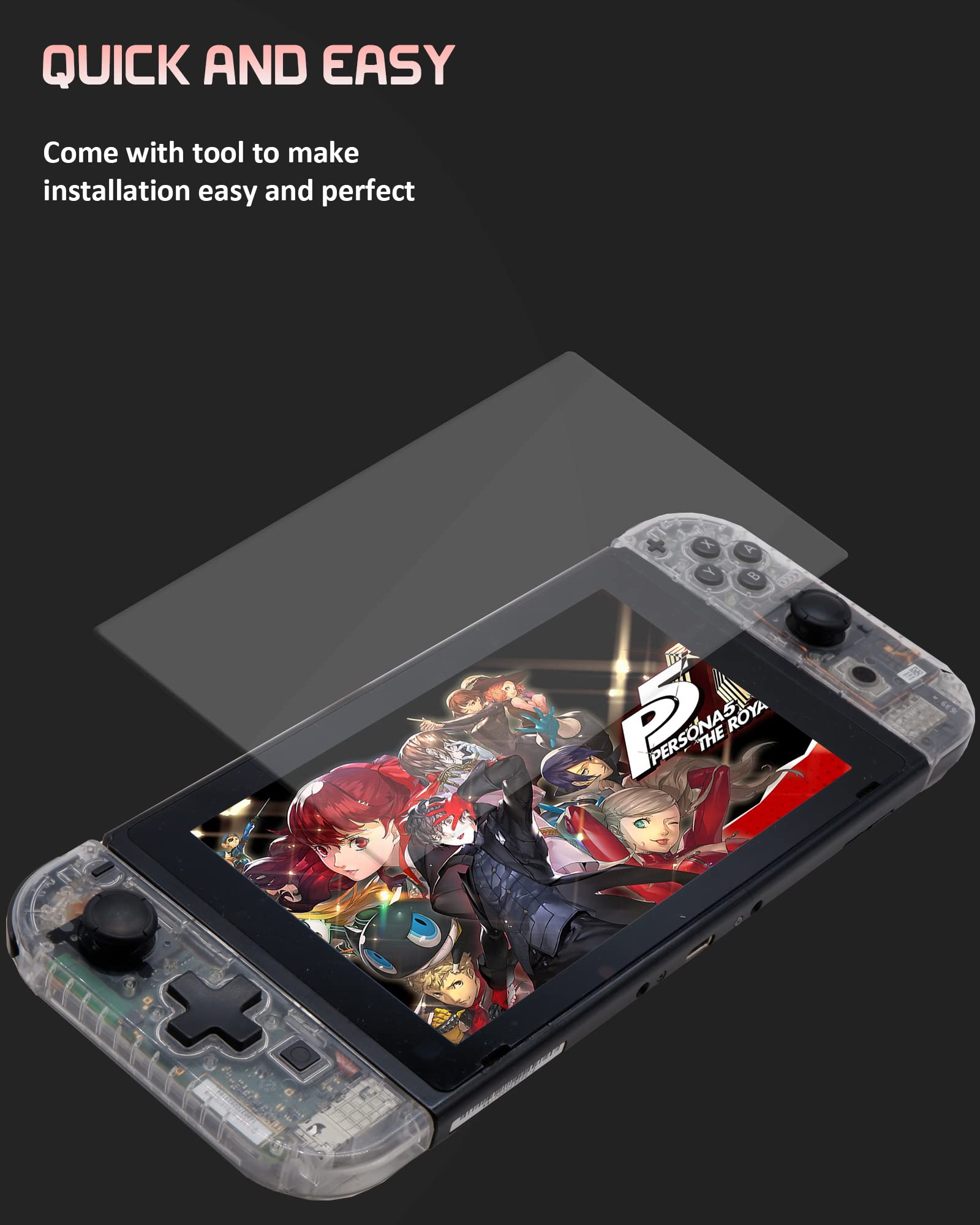 YINJIA [3 Pack] Tempered Glass Screen Protector for Switch OLED Model 2021, Protective Film 9H Hardness HD Glass, Bubble Free Display Film fits for Nintendo Switch OLED Model